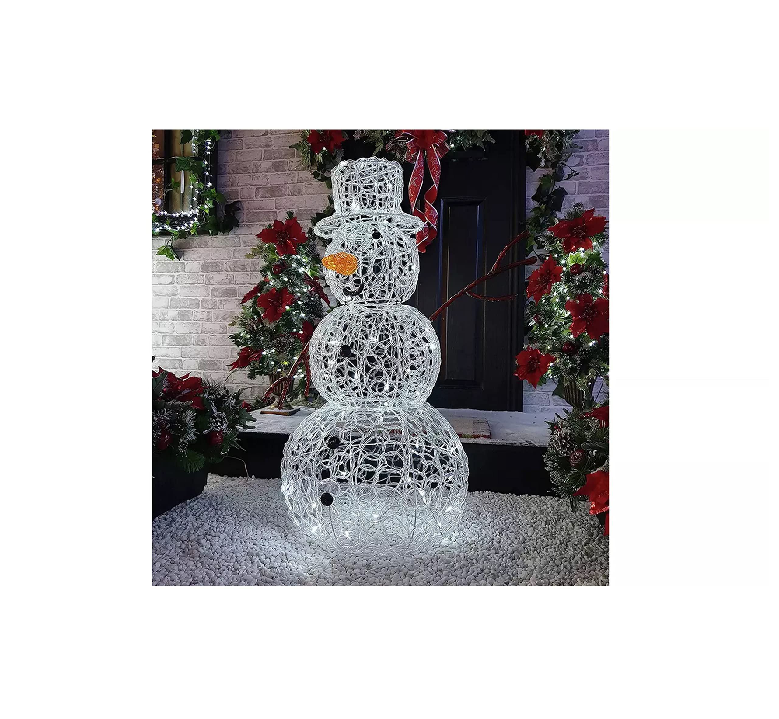 Premier 90cm Lit Soft Acrylic Christmas Snowman 80 LEDs (LV191182 ...