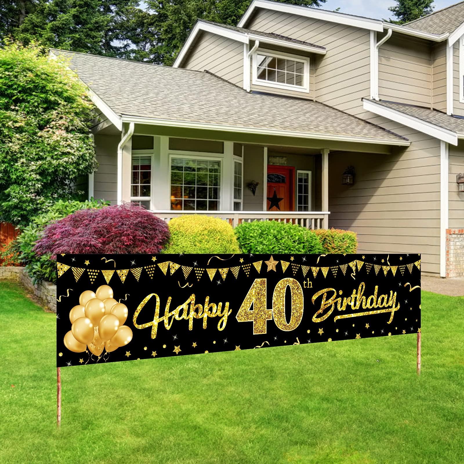 Amazon.com: Labakita Lordy Lordy Look Who's 40 Banner, Large 40th ...