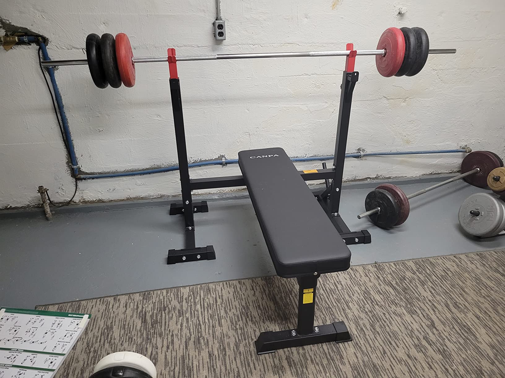 $30/mo - Finance Bench Press, CANPA Olympic Weight Bench with Squat ...