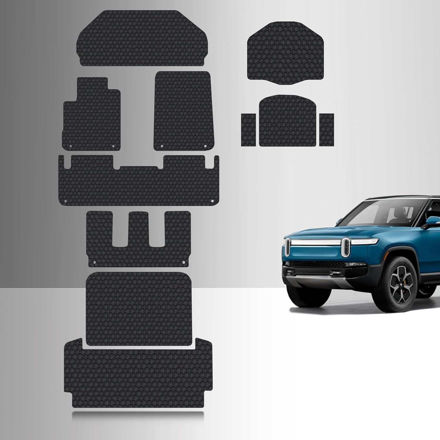 Amazon.com: TOUGHPRO Full Set Floor Mats Accessories Set for Rivian R1S ...