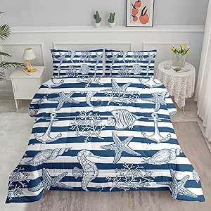 Amazon.com: Axolotl Cute Seahorse Bedding Set Queen,Sea Starfish ...