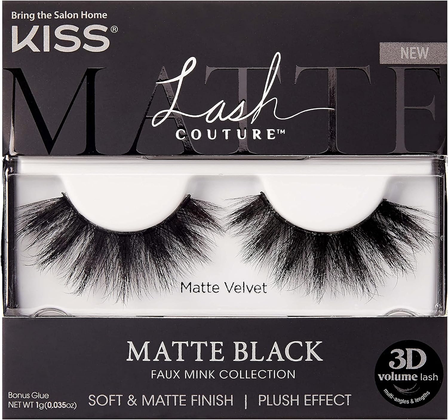 Kiss Lashes Lash Couture Matte Black Faux Mink Collection 02 : Amazon ...