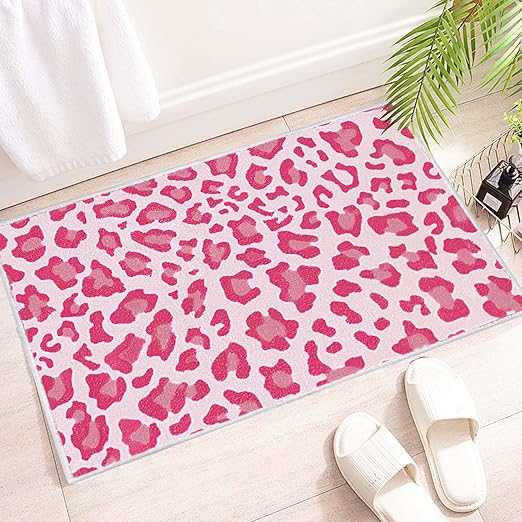 Amazon.com: BOAZZ Pink Bathroom Rugs, Leopard Rug Preppy Rug CuteBath ...