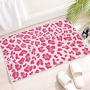 Amazon.com: BOAZZ Pink Bathroom Rugs, Leopard Rug Preppy Rug CuteBath ...