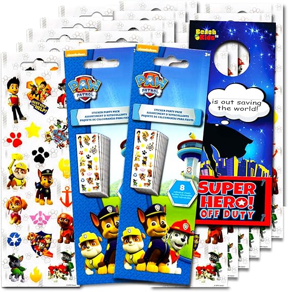 Amazon.com: Paw Patrol Party Favors Sticker Pack Bundle Includes 300 ...