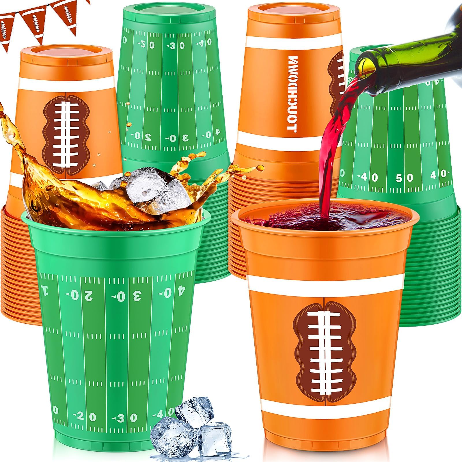 Amazon.com: Dandat 100 Pcs Football Cups Disposable Thick Football ...