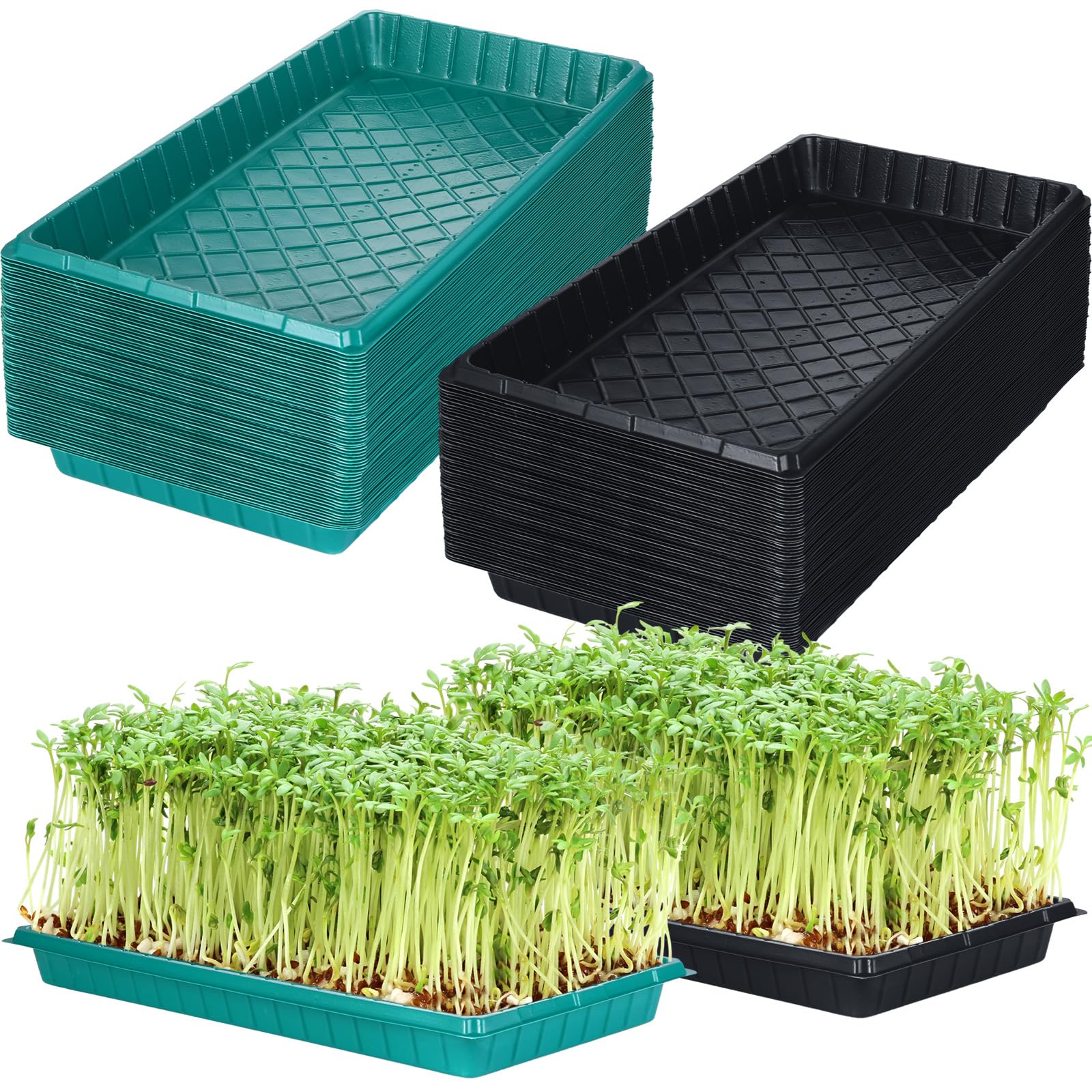 50 Pcs Plant Growing Trays 21" x 11'' Microgreens Growing Trays ...