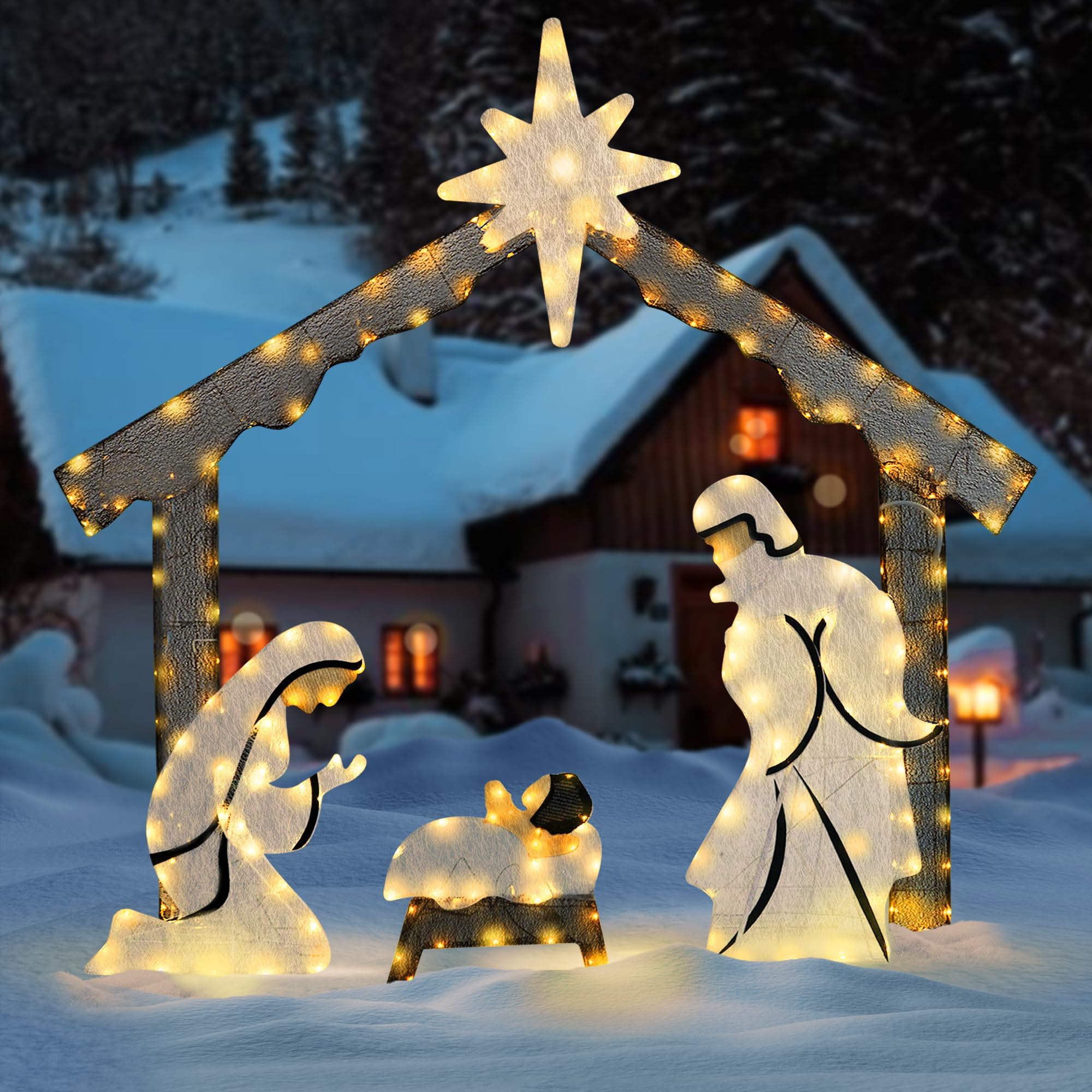 Amazon.com: TW SHINE Christmas Nativity Scene Decorations, 6 FT Lighted Outdoor Nativity Set ...