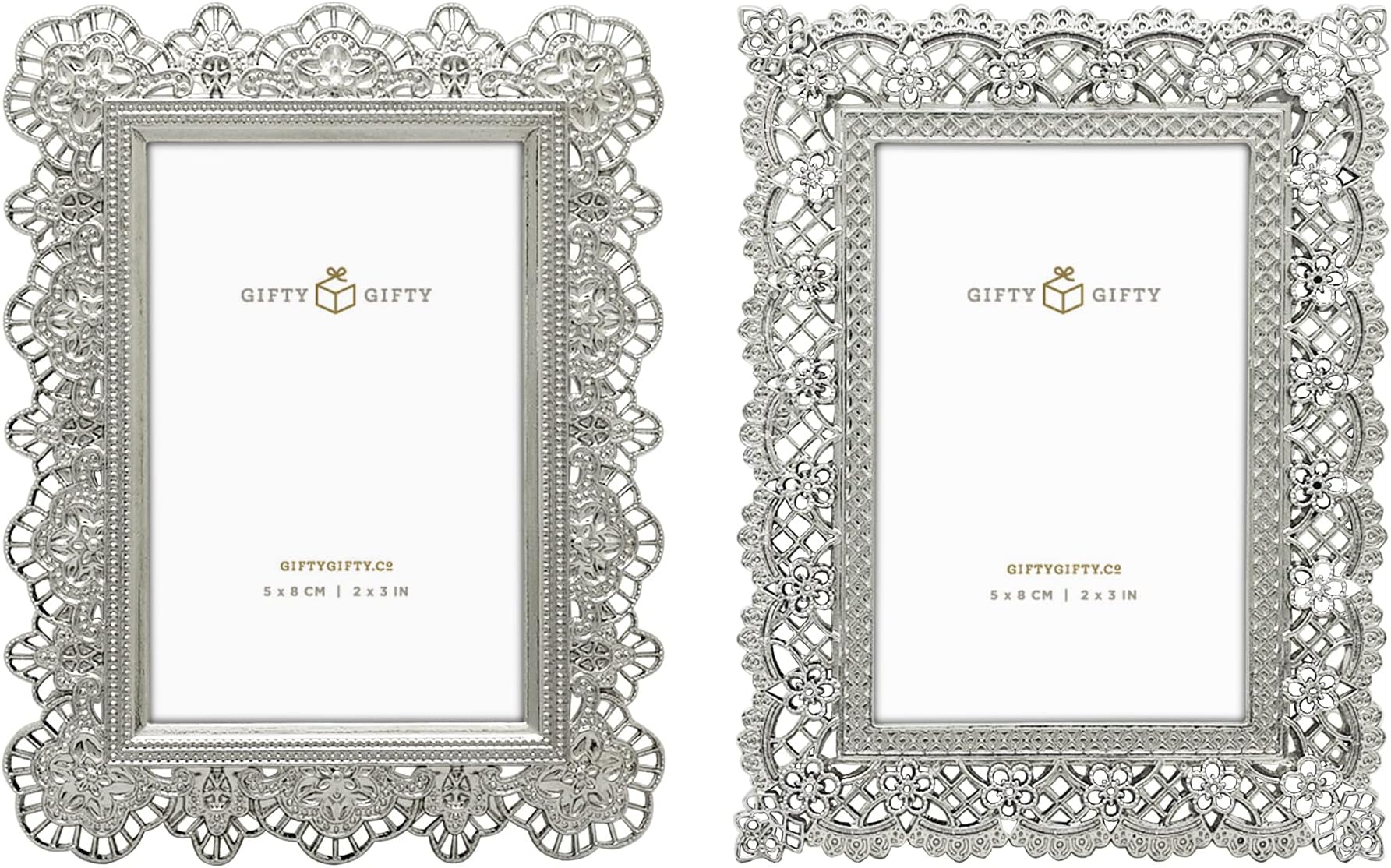 Amazon.com - EXP Silver Hinged Double Folding Metal 2x3 Picture Frame ...