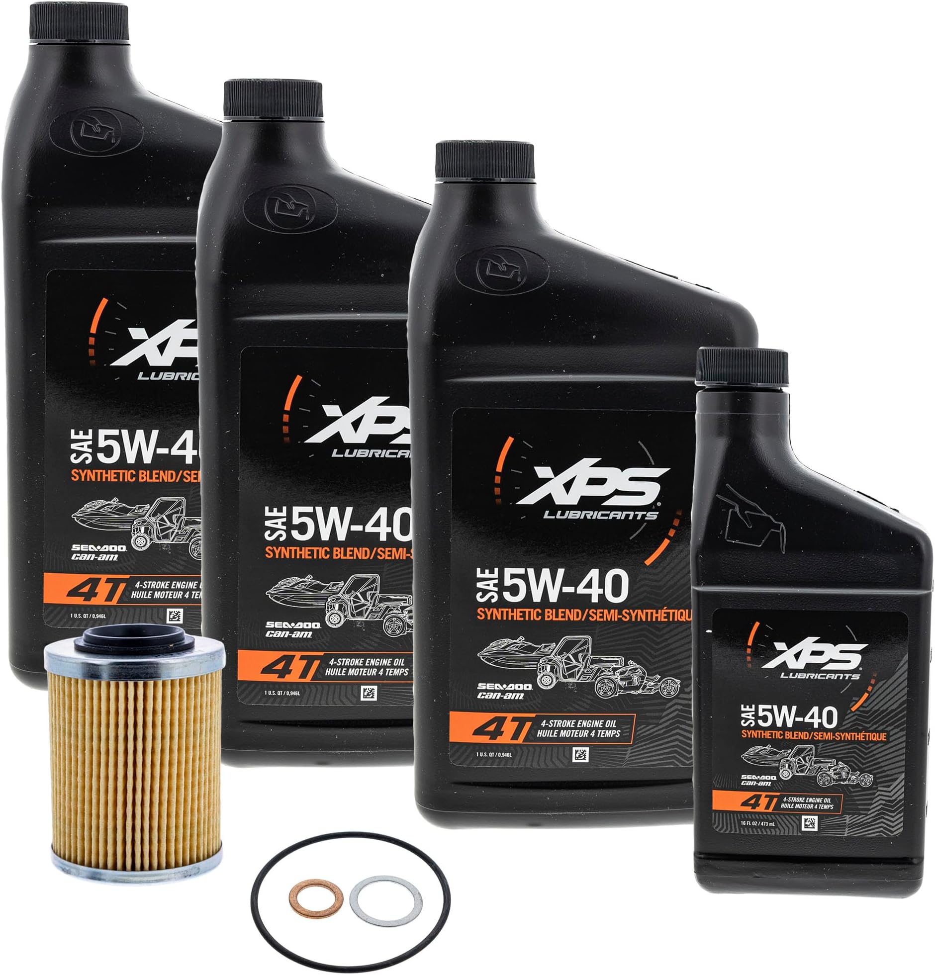Amazon.com: Can-Am Off-Road 4T 5W-40 Synthetic Blend Oil Change Kit for ...