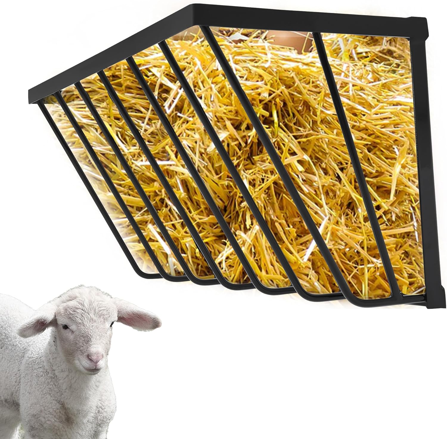 Amazon.com: HECASA Livestock Hay Feeder Rack Heavy Duty Steel Wall ...