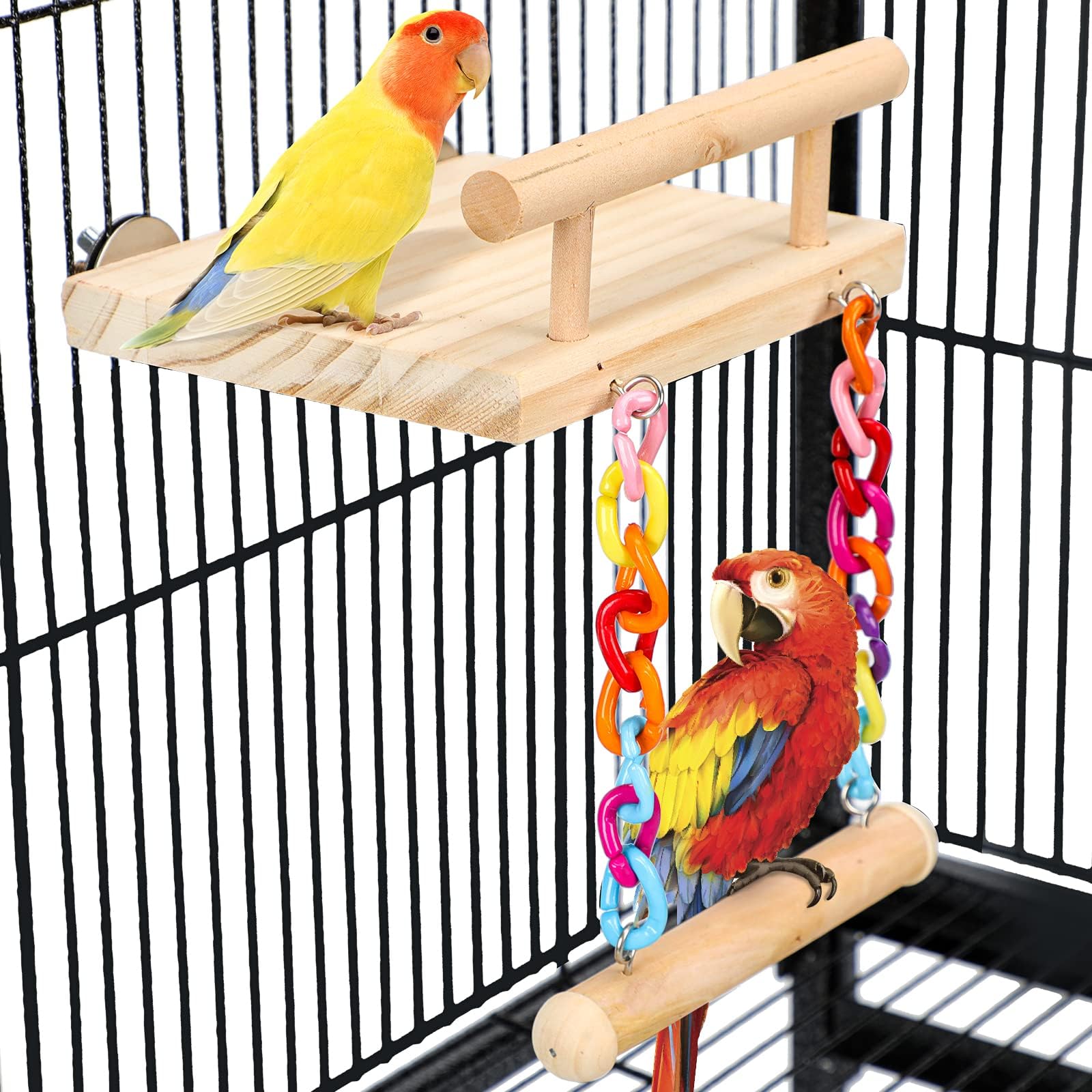 Amazon.com : HEEPDD 2Pcs Bird Rope Perches, Birdcage Swing Toys Comfy ...