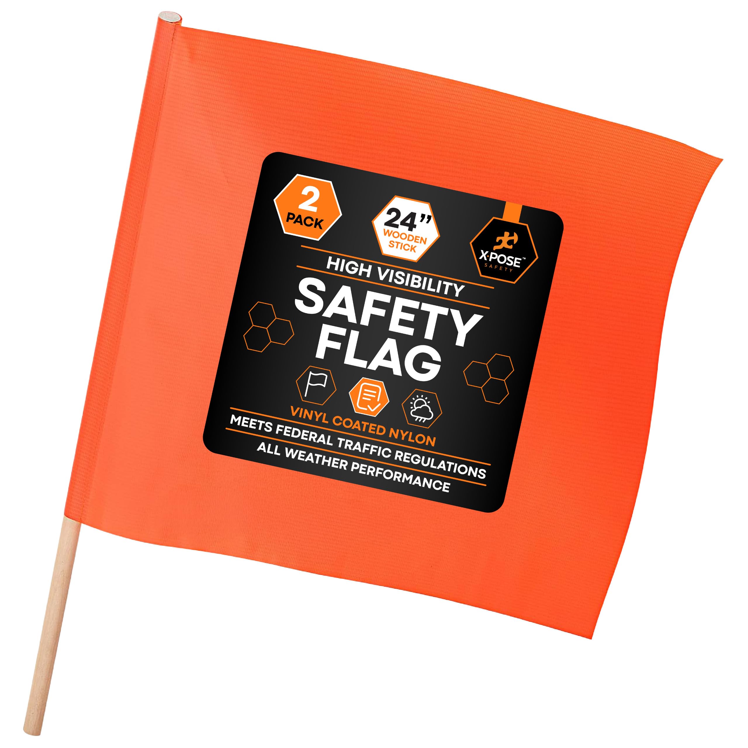 Snapklik.com : Orange Safety Flags - 18" X 18" Orange Warning Flag
