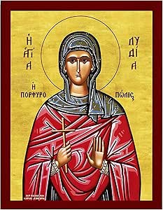 Amazon.com: Saint Lydia icon, Handmade Greek Orthodox icon of St Lydia ...