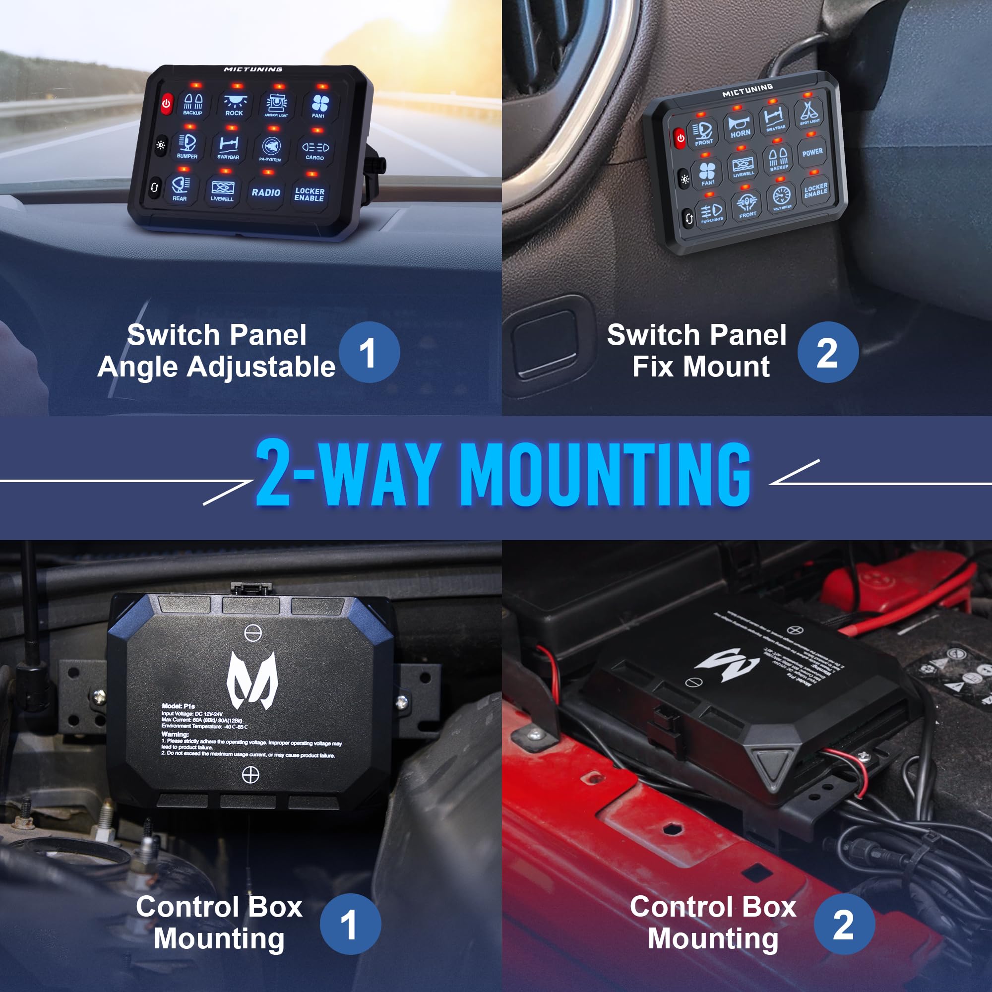 Snapklik.com : MICTUNING 12 Gang Switch Panel P1S B12X High Power ...