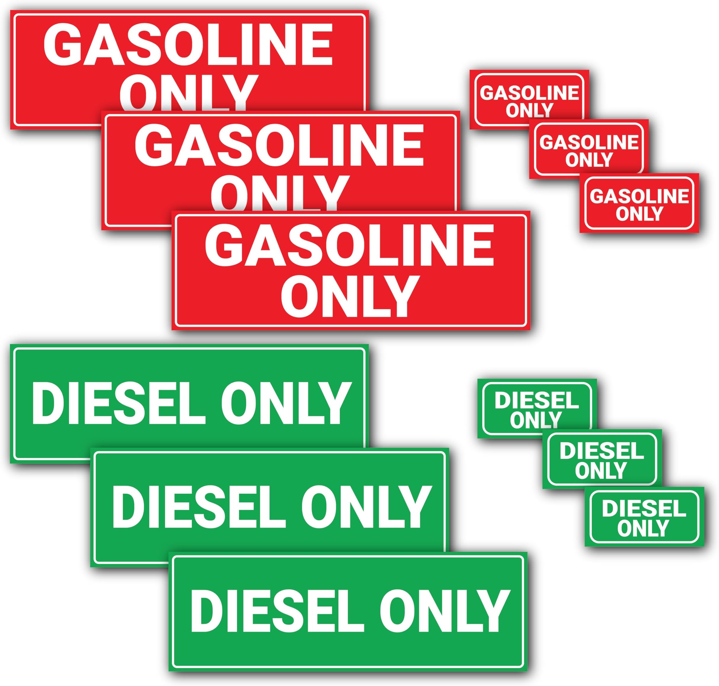 Amazon.com: 12 Pack Diesel Only Sticker Sign 2 X 6 Inch Gasoline Only ...