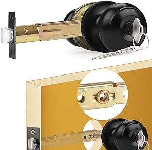 5" Backset Entry Door Latch with Keyed Diff. Knobset, 19/64" (7.6mm ...