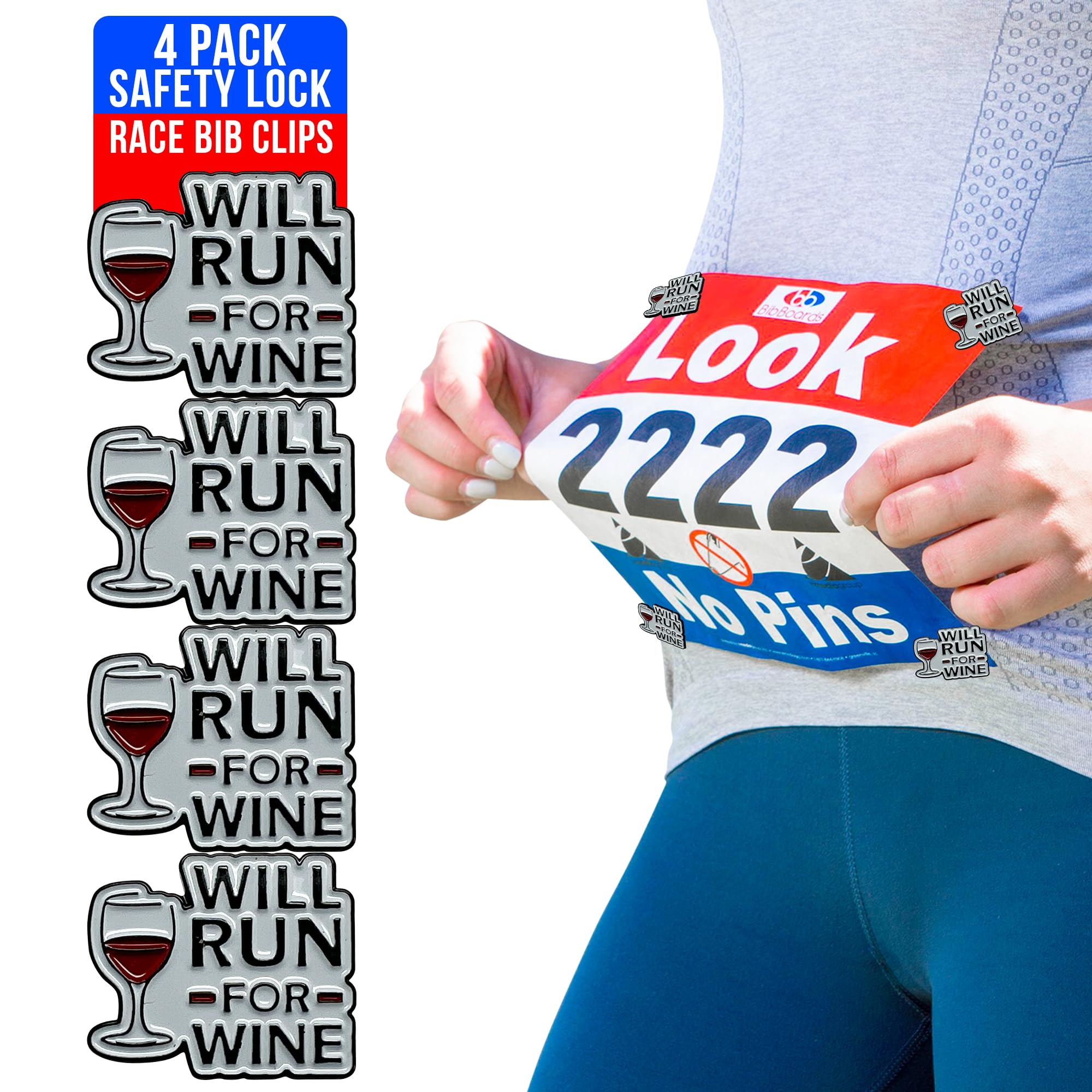 Amazon.com: BibBoards bibSNAPS Metal Enamel Event Clips - Snap & Lock ...