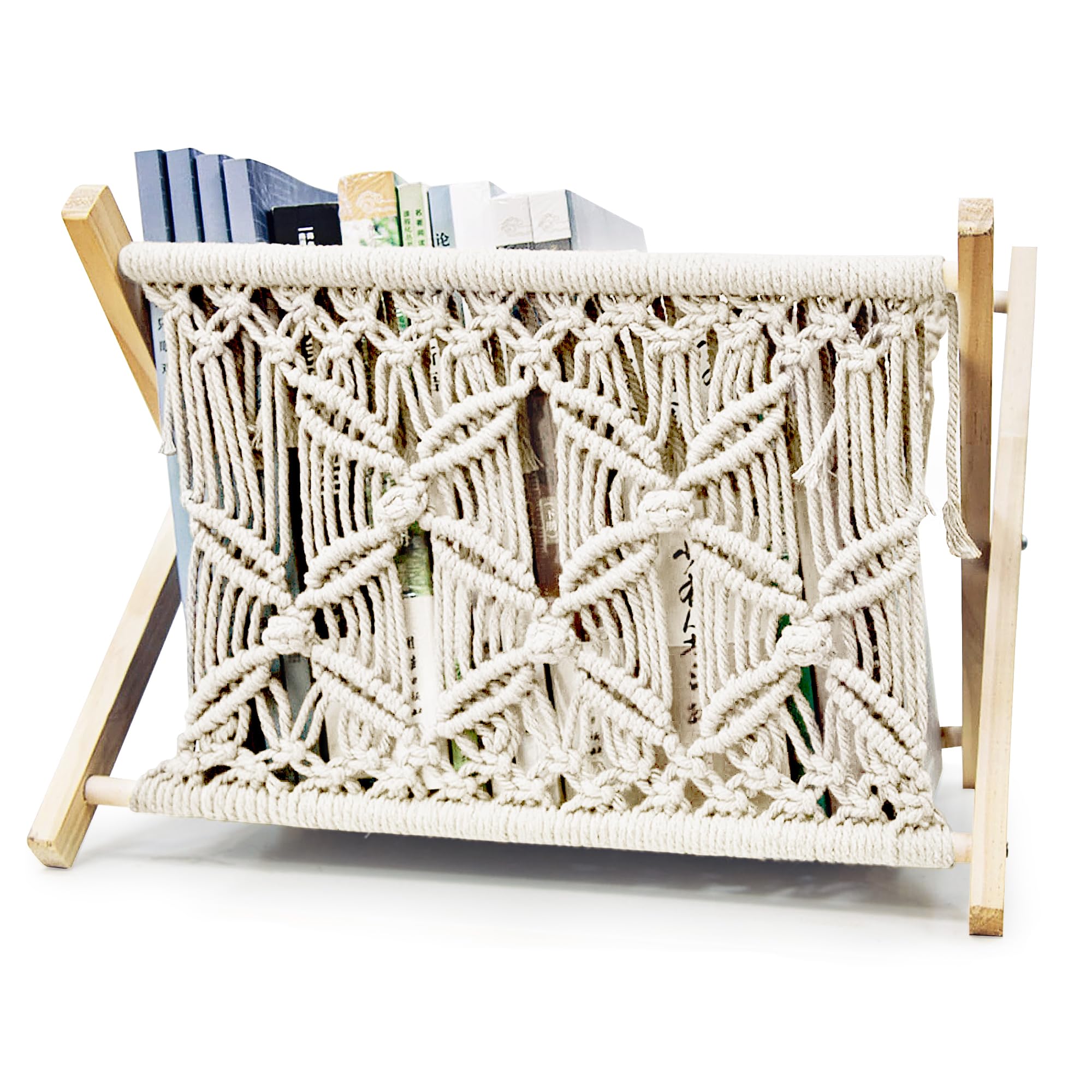 Amazon.com: Macrame Magazine Rack - Boho Home Decor Storage Holder ...