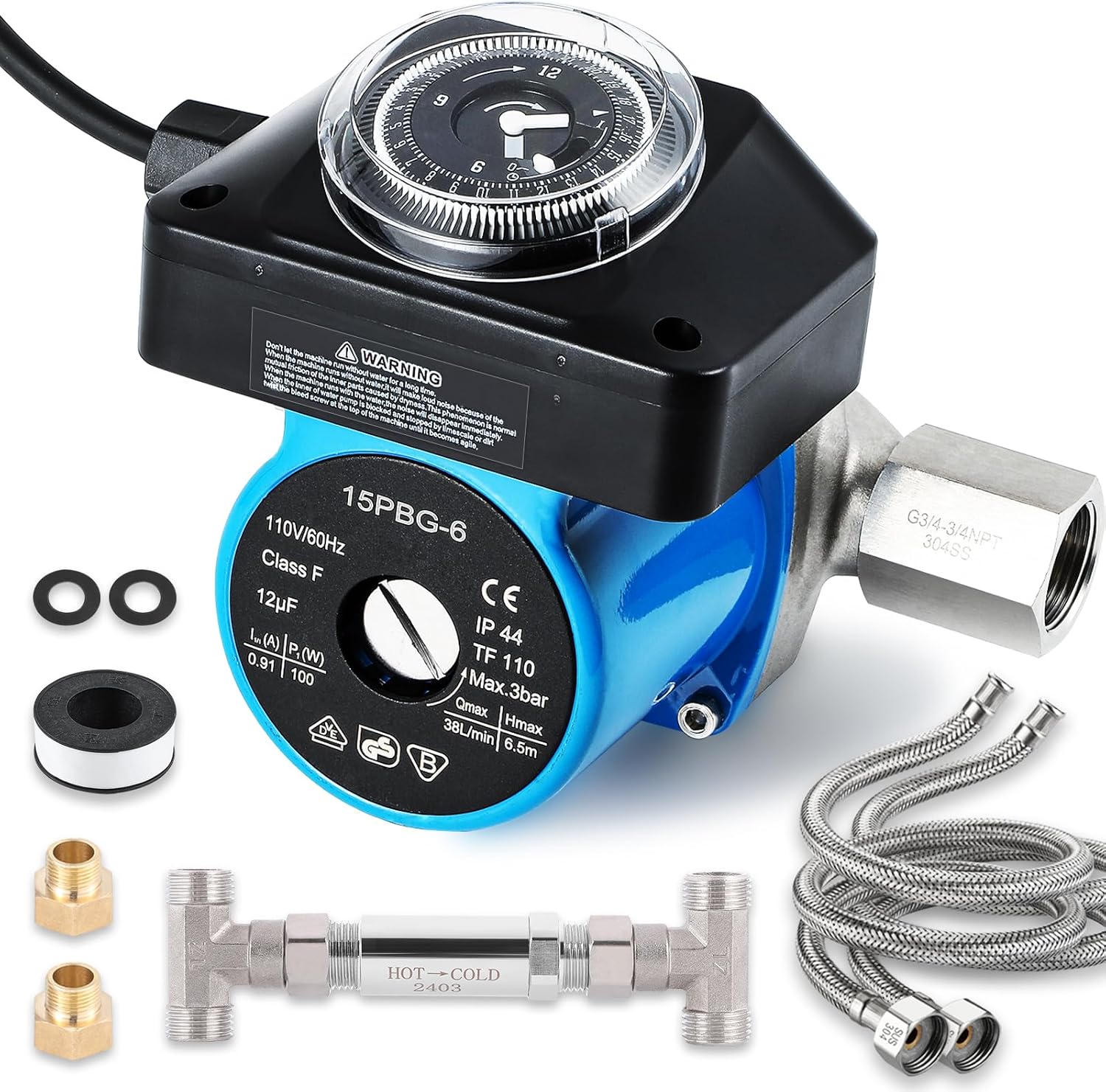 Crispaire Instant Hot Water Recirculating Pump Kit with 304 Stainless ...