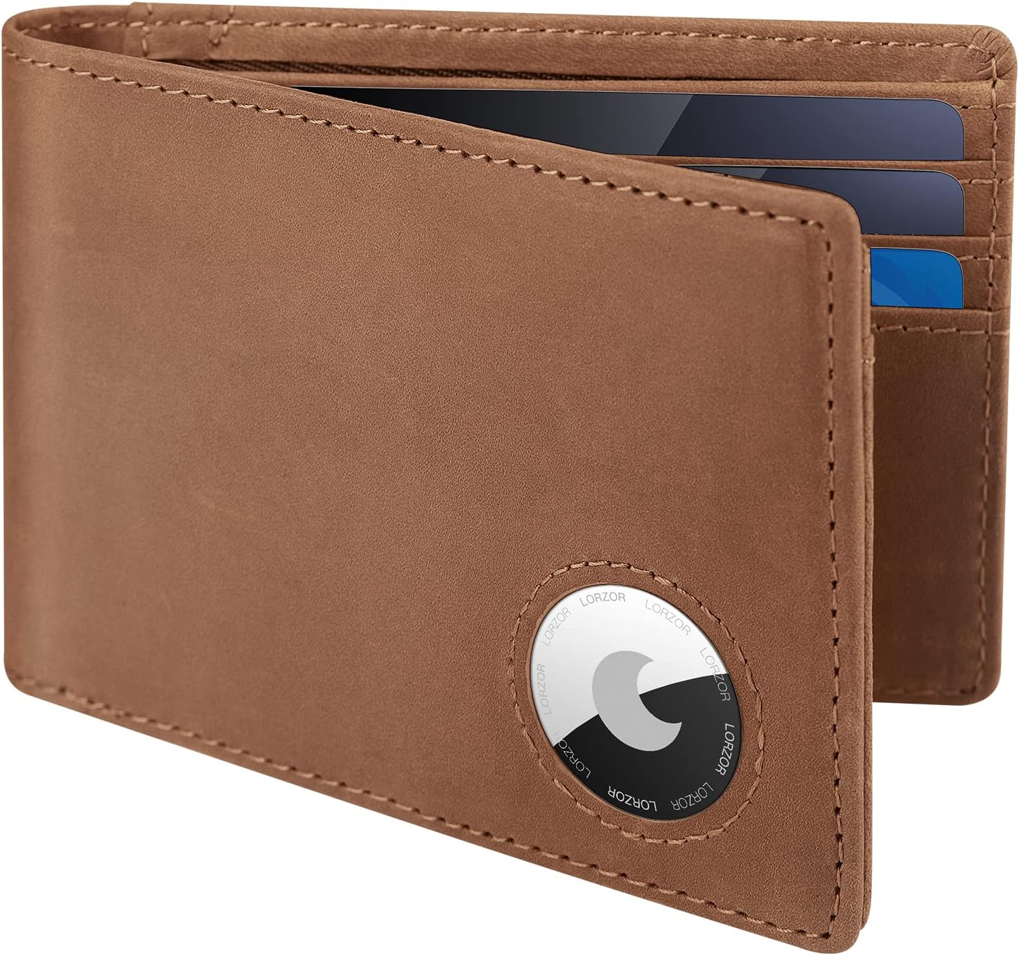 Amazon.com: Mens Wallet for Apple AirTag, Bifold Full Grain Leather ...