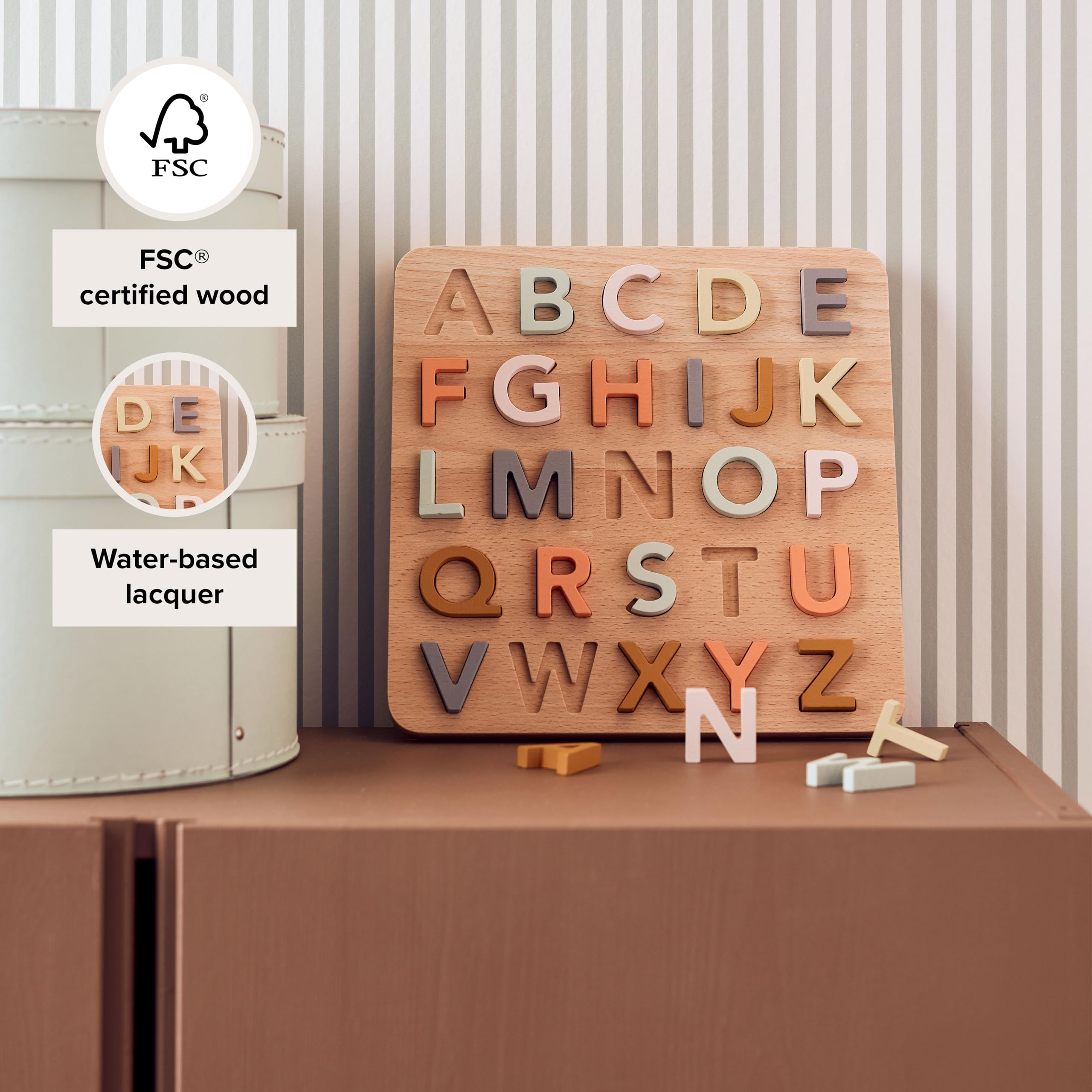 Kid’s Concept Colorful Wooden ABC Puzzle: Fun and Educational! Helps ...