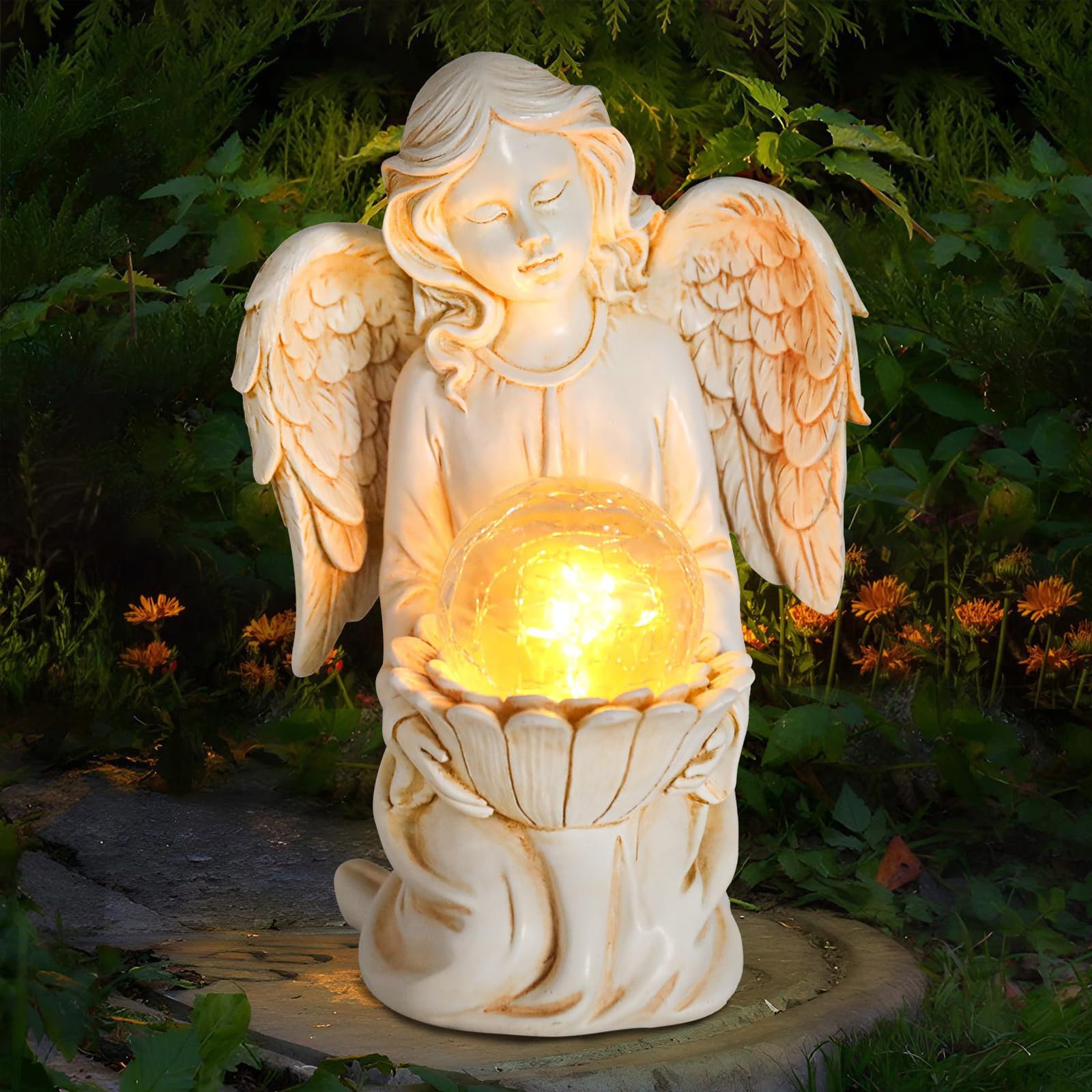 Amazon.com: Ovewios Angel Statue Outdoor Decor, Angel Garden Statues ...