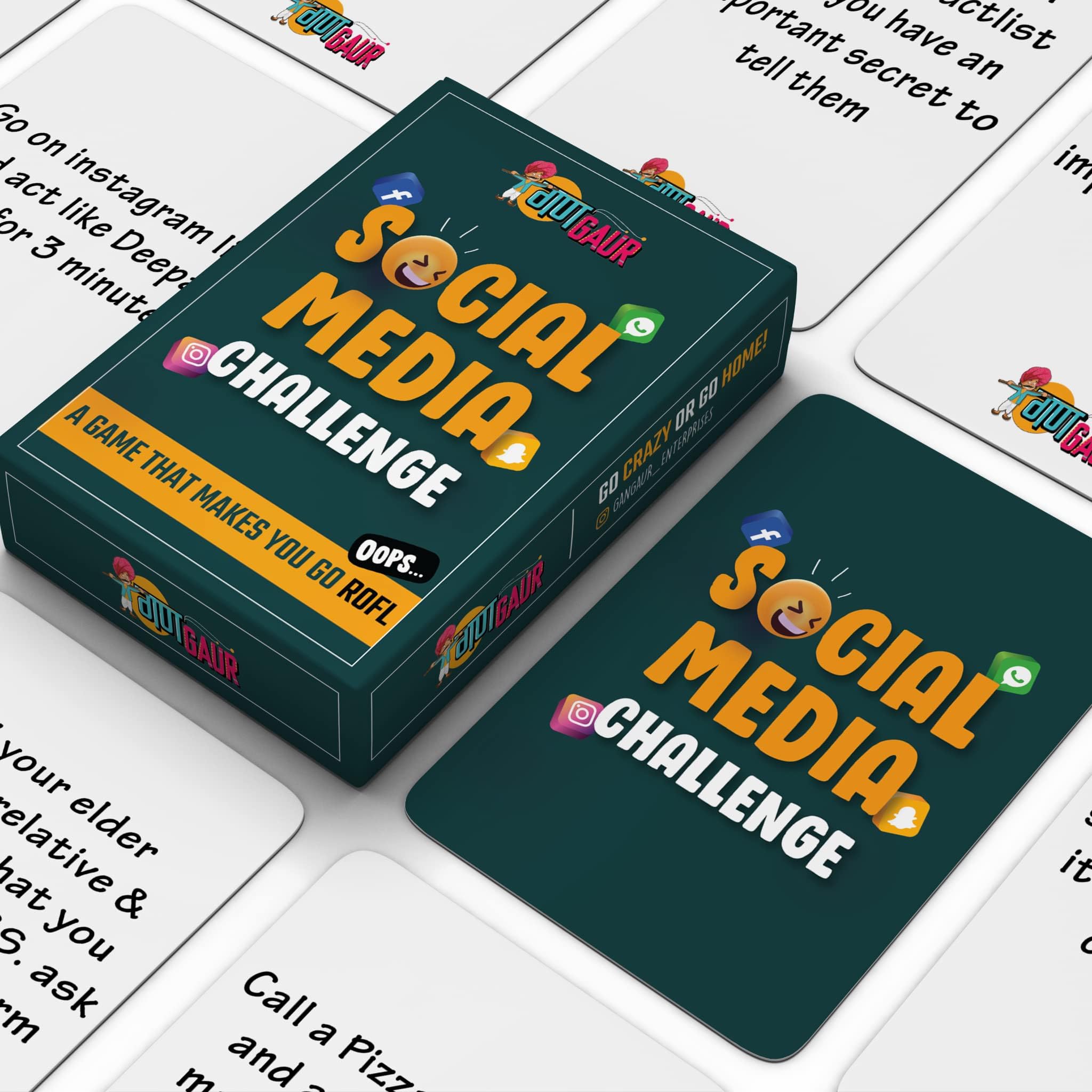 Gangaur Social Media Challenge Card Game For Friends- Deck Of 50 Cards ...