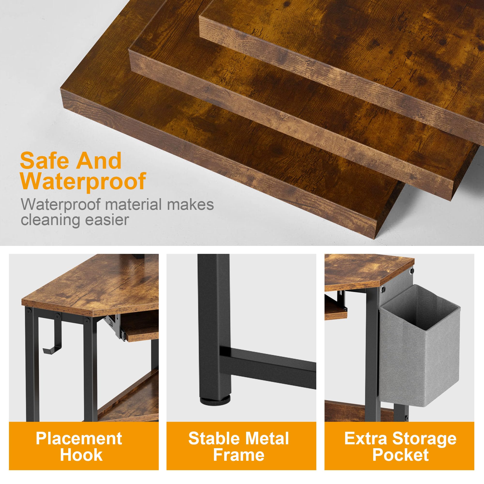 Snapklik.com : Soges Corner Desk For Small Space, Triangle Computer Desk