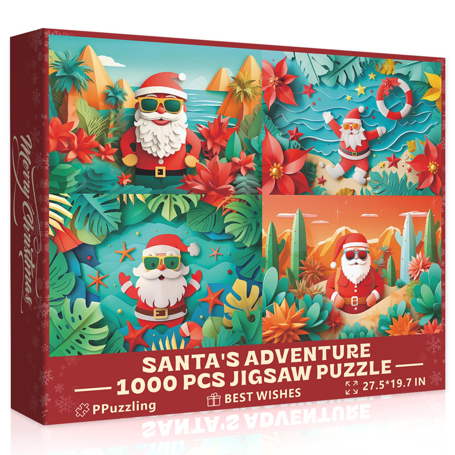 Amazon.com: Christmas Puzzle 1000 Piece for Adult, Holiday Santa Jigsaw ...