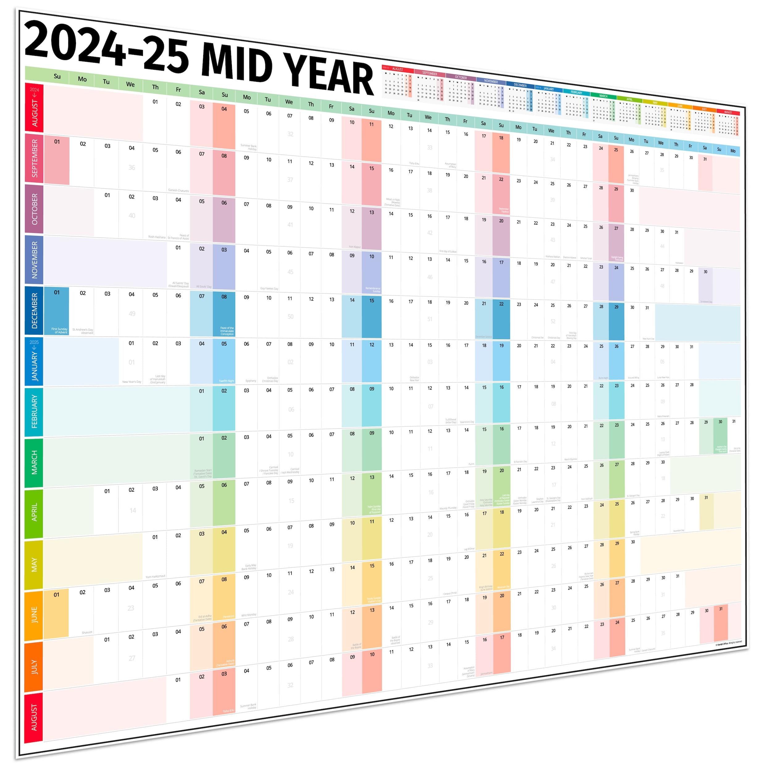 Academic Wall Planner 2024/2025 – Mid Year Wall Planner 2024-2025 ...