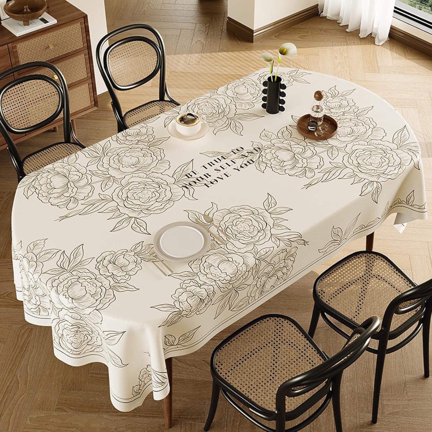 Amazon.com: HQJHQS Oval Table Cloth, Waterproof Heavy Duty Vinyl ...