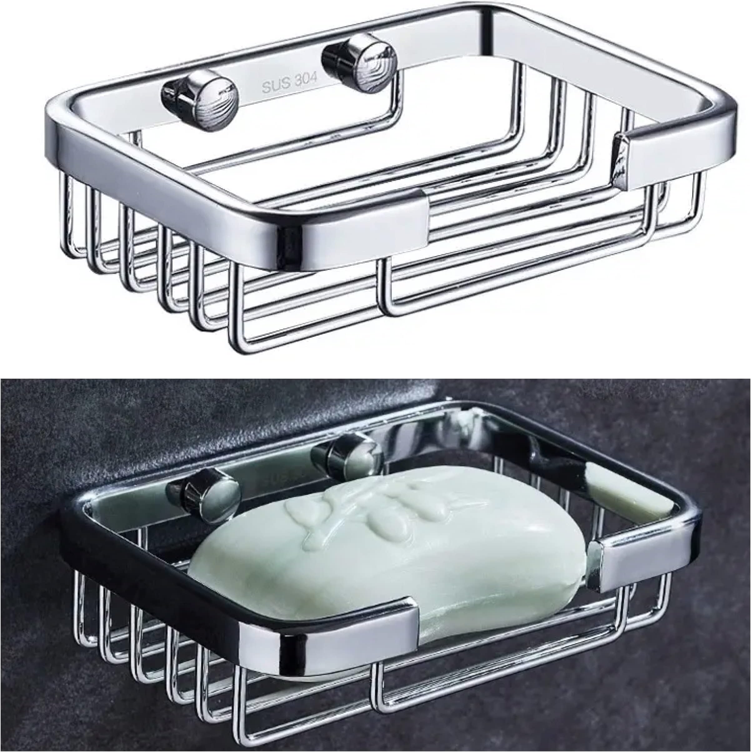 Stainless Steel Soap Dishes Wall Mounted Shower Soap Holder Soap saver ...