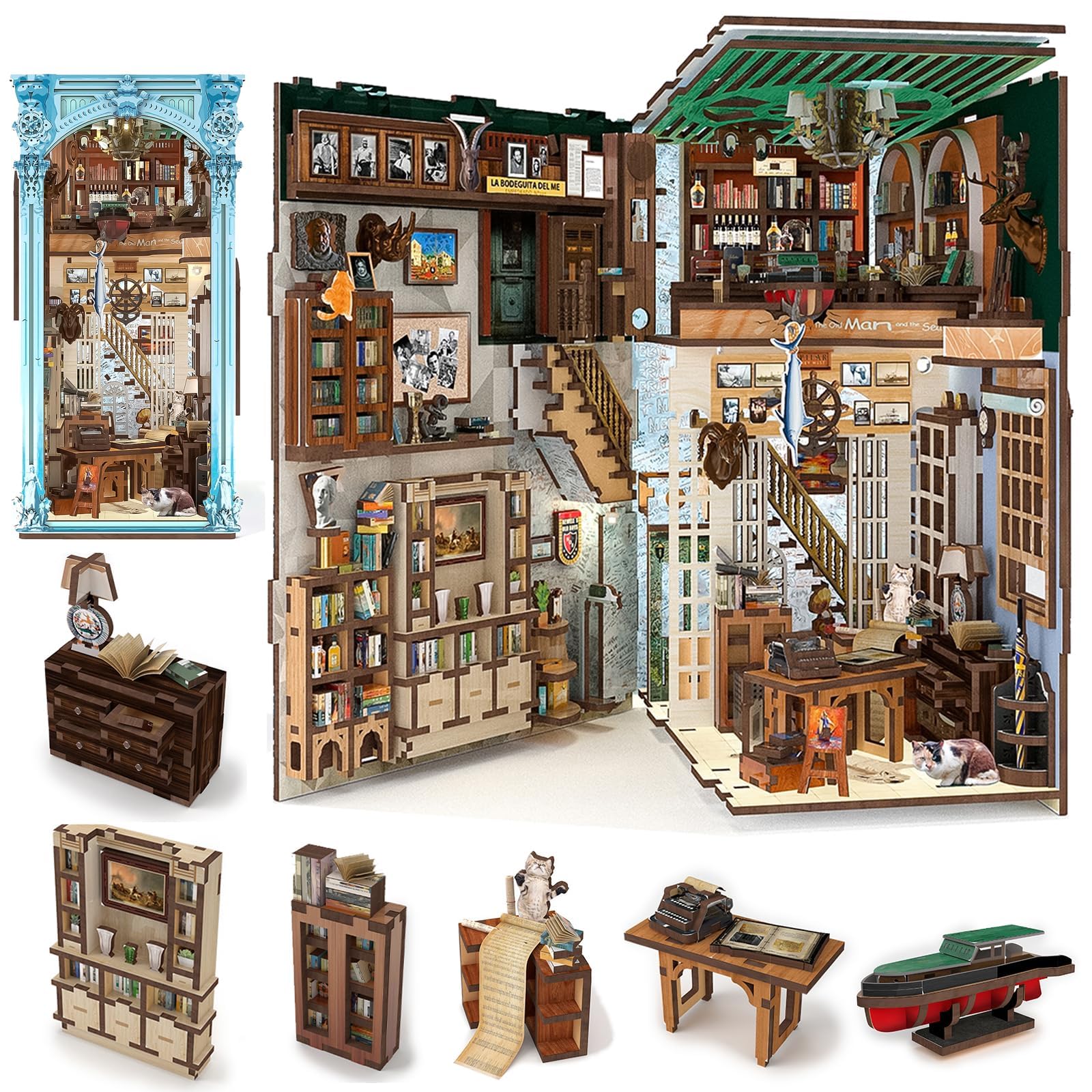 Snapklik.com : MiniCity Book Nook Kit, DIY Dollhouse Booknook, Book ...