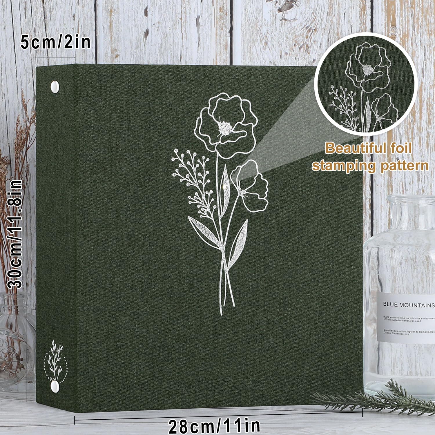 Snapklik.com : Lanpn 8.5x11 Inch Scrapbook Photo Album, Linen Cover ...