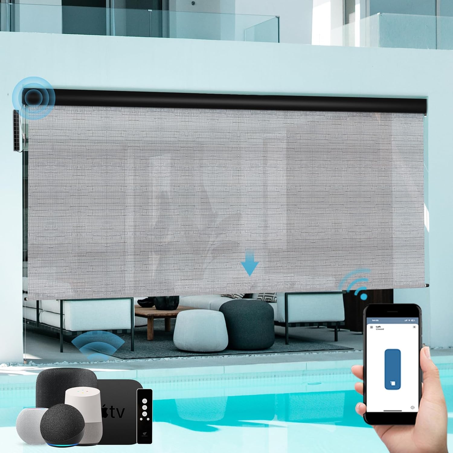 Amazon.com: SmartWings Motorized Sun Shades Outdoor Patio Smart Blinds ...