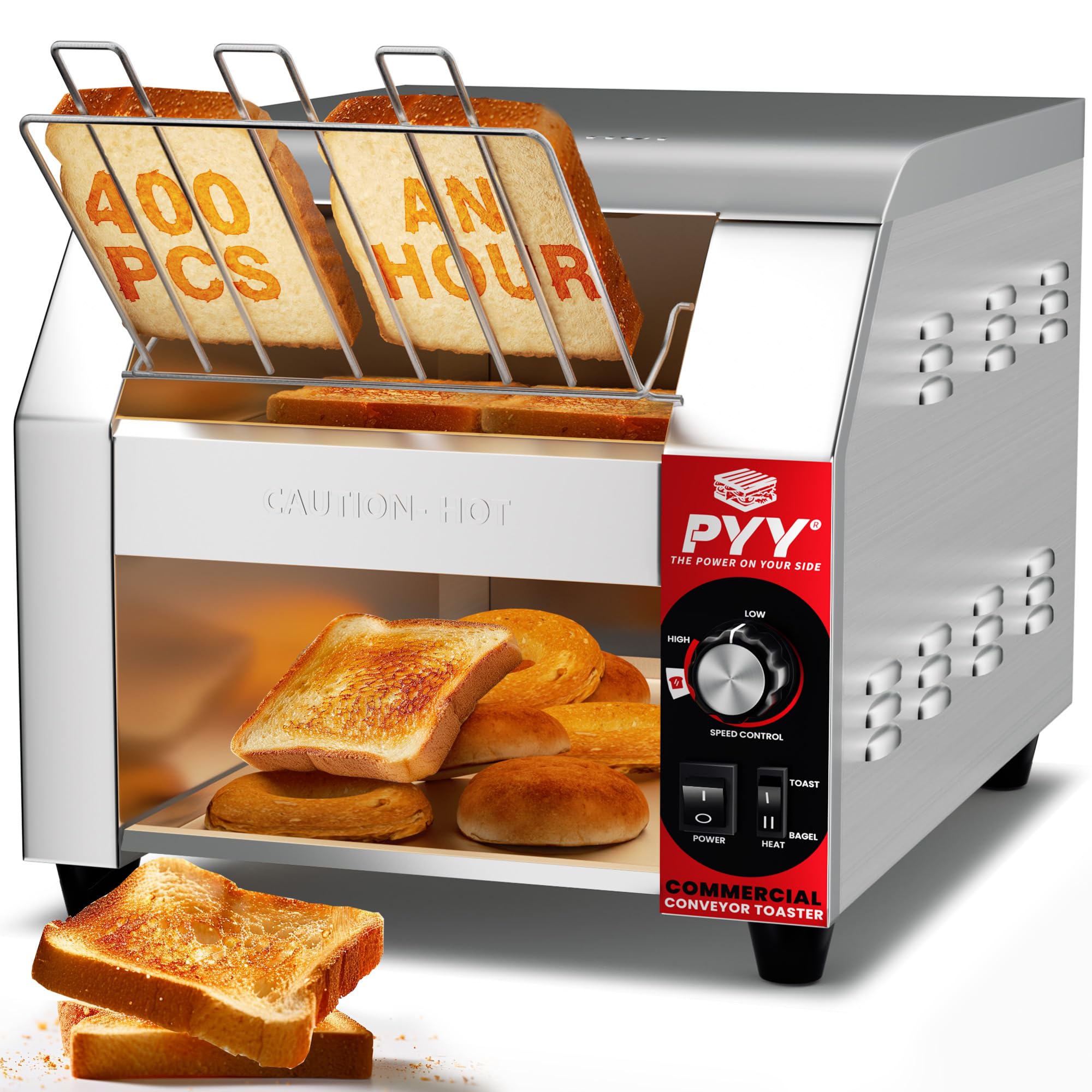 Amazon.com: PYY Commercial Conveyor Toaster - Upgrade 1800W 400 Slices ...