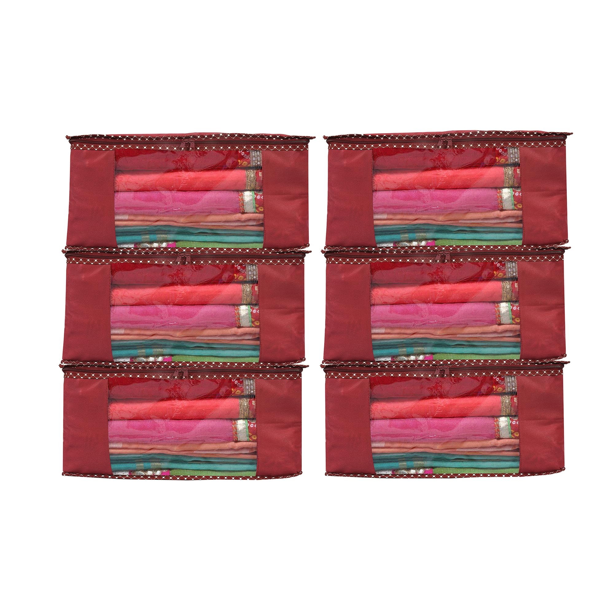 Perpetual Saree Organizer For Wardrobe - Foldable Saree Covers With Zip ...