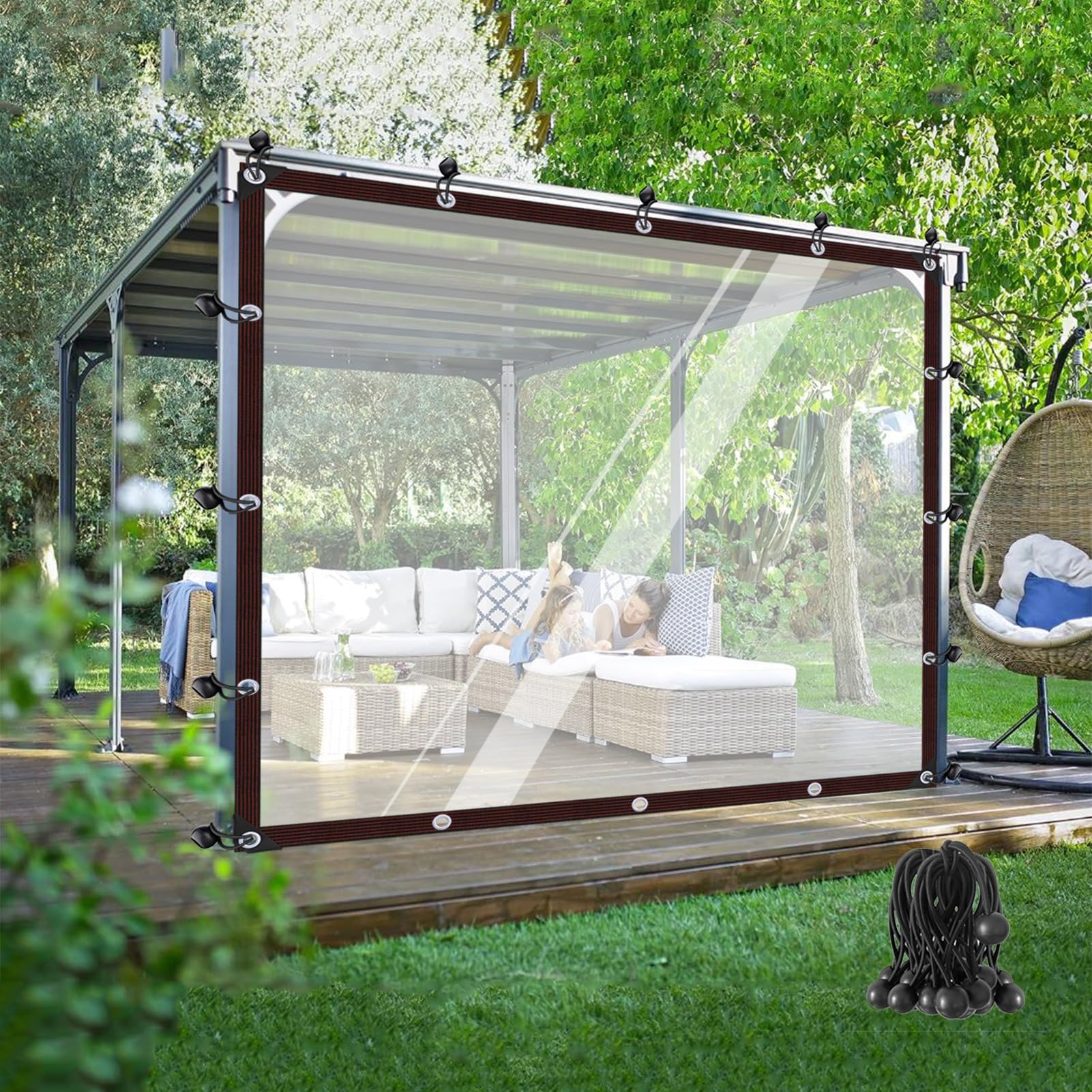Clear Waterproof Tarp For Gazebo Weather Resistant Pergola Side ...