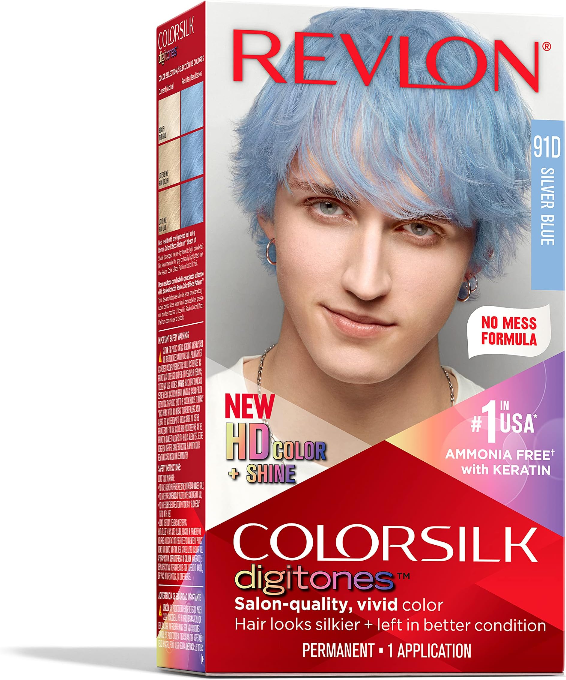 Amazon.com : Revlon ColorSilk Digitones Permanent Hair Color with ...
