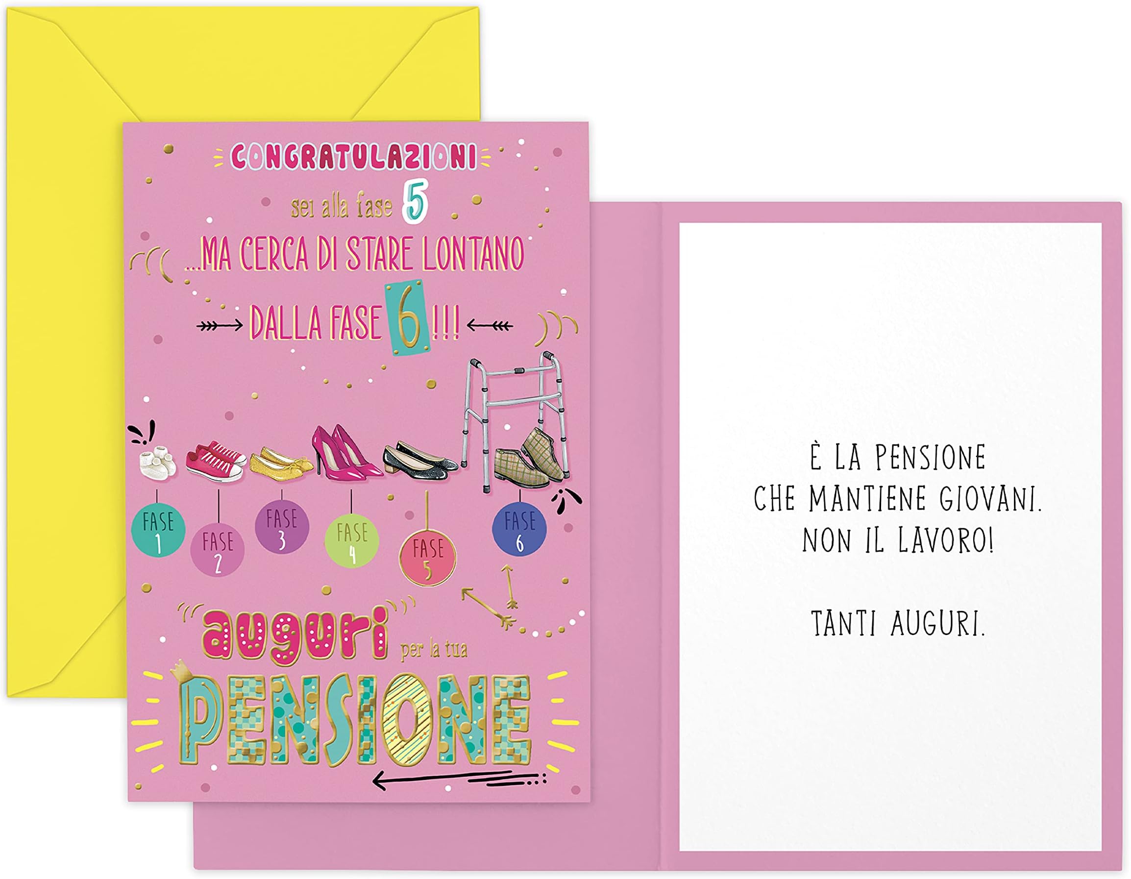 ARKRAFT biglietto auguri pensione uomo con la scritta 12 x 18 cm (P7 ...