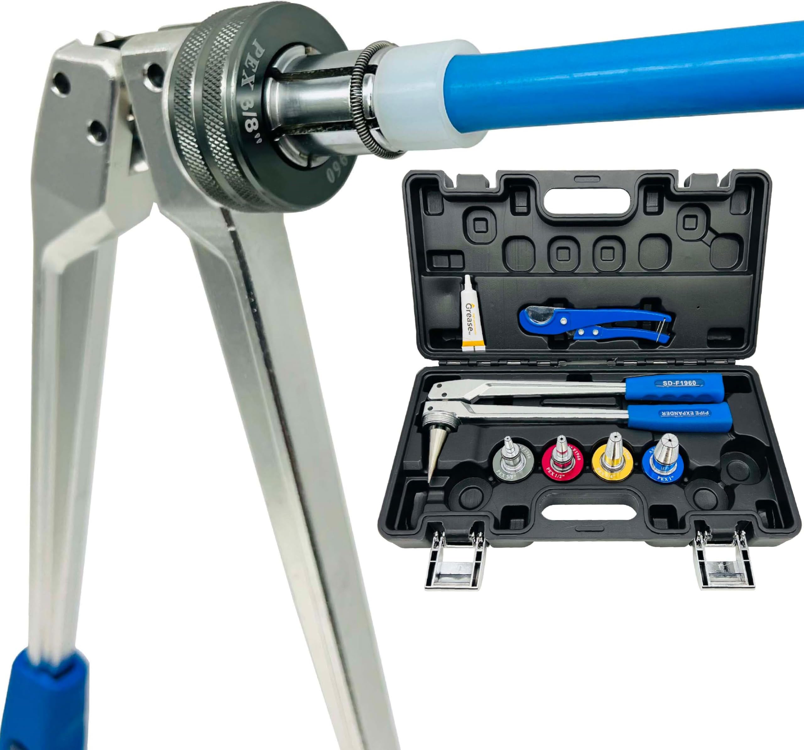 Amazon.com: IBOSAD Manual PEX Pipe Expander Tool Kit with 3/8",1/2",3/4 ...