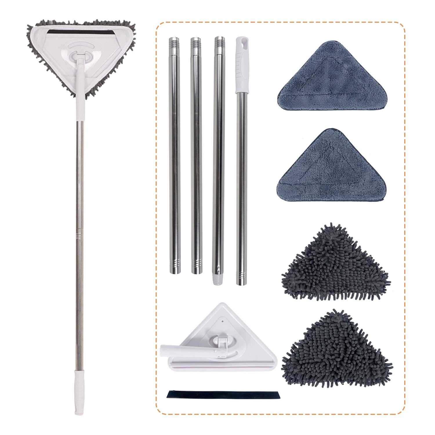 Wall Cleaner with Long Handle - 75in Ceiling Mop Wall and Baseboard ...