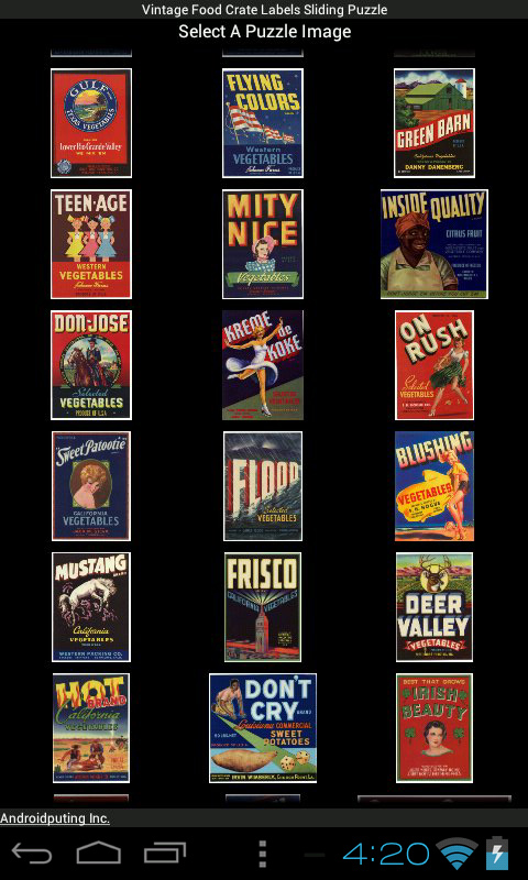 Vintage Fruit And Vegetable Food Crate Labels Sliding Puzzle:Amazon.com ...