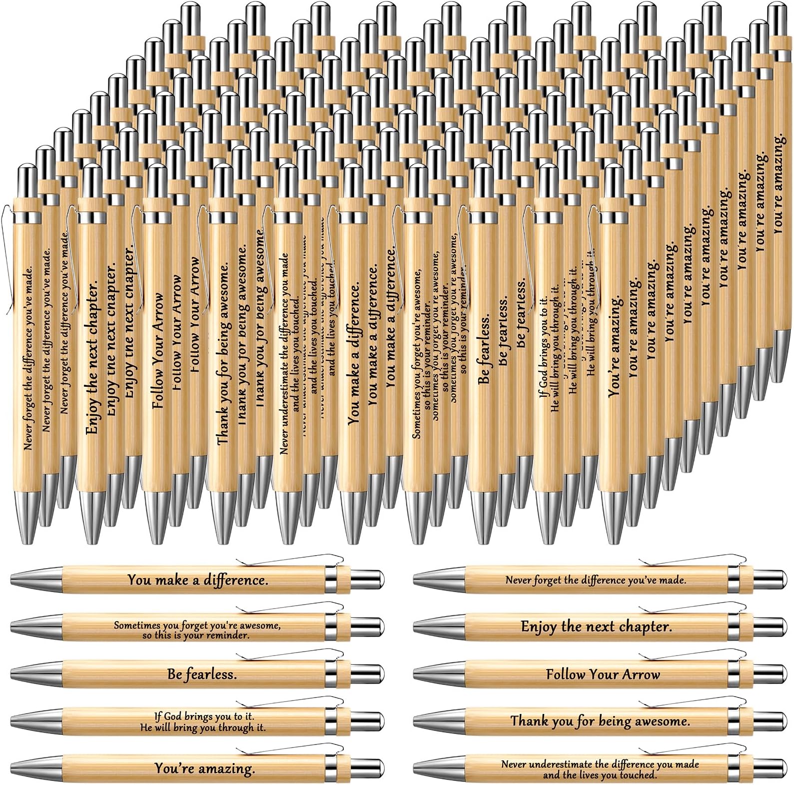 Amazon.com : Teling 100 Pieces Motivational Pens Bulk Operation ...