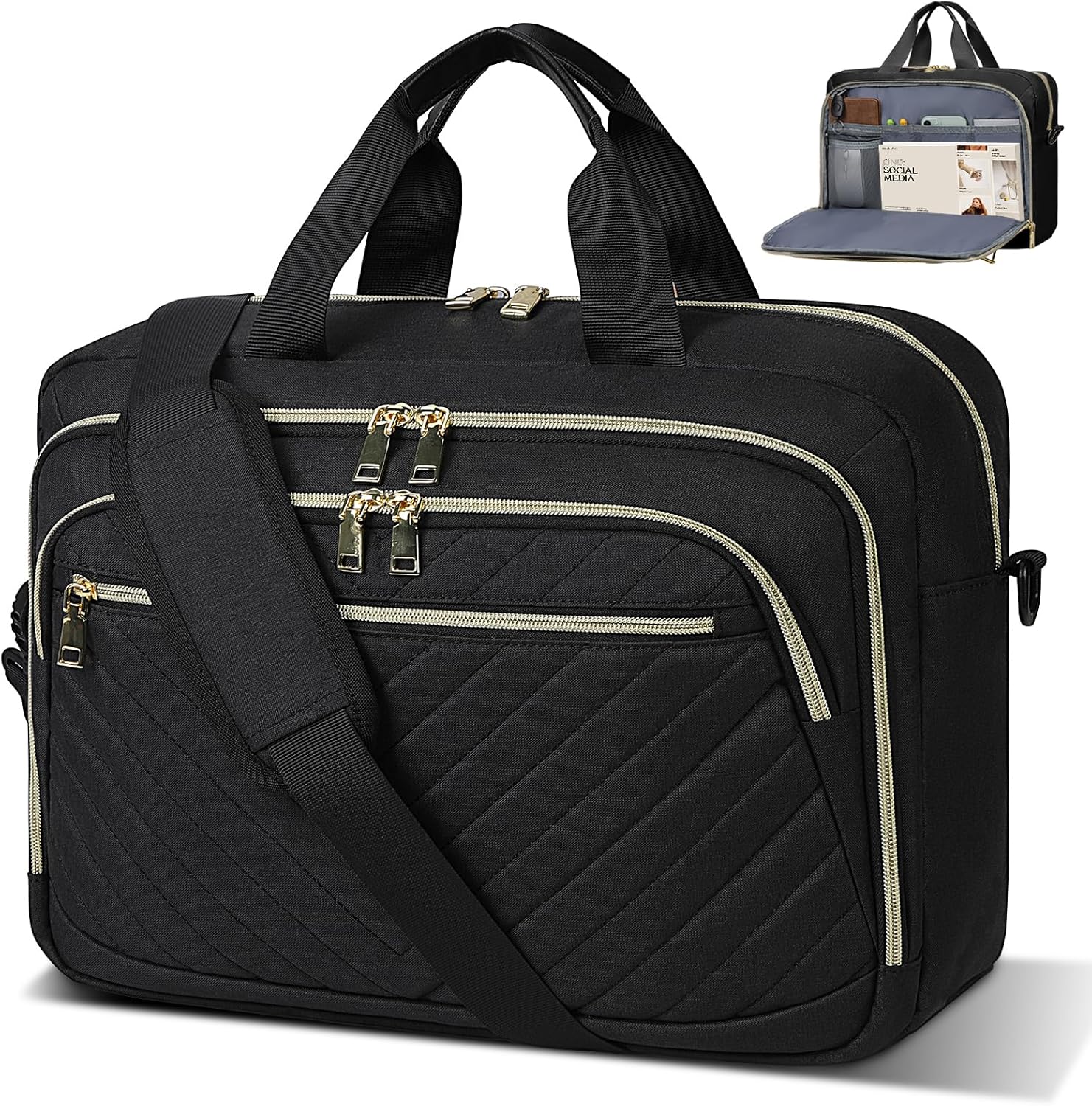 Portafolio para Laptop Mujer 17,3 Pulgadas Grande Maletin para Laptop ...