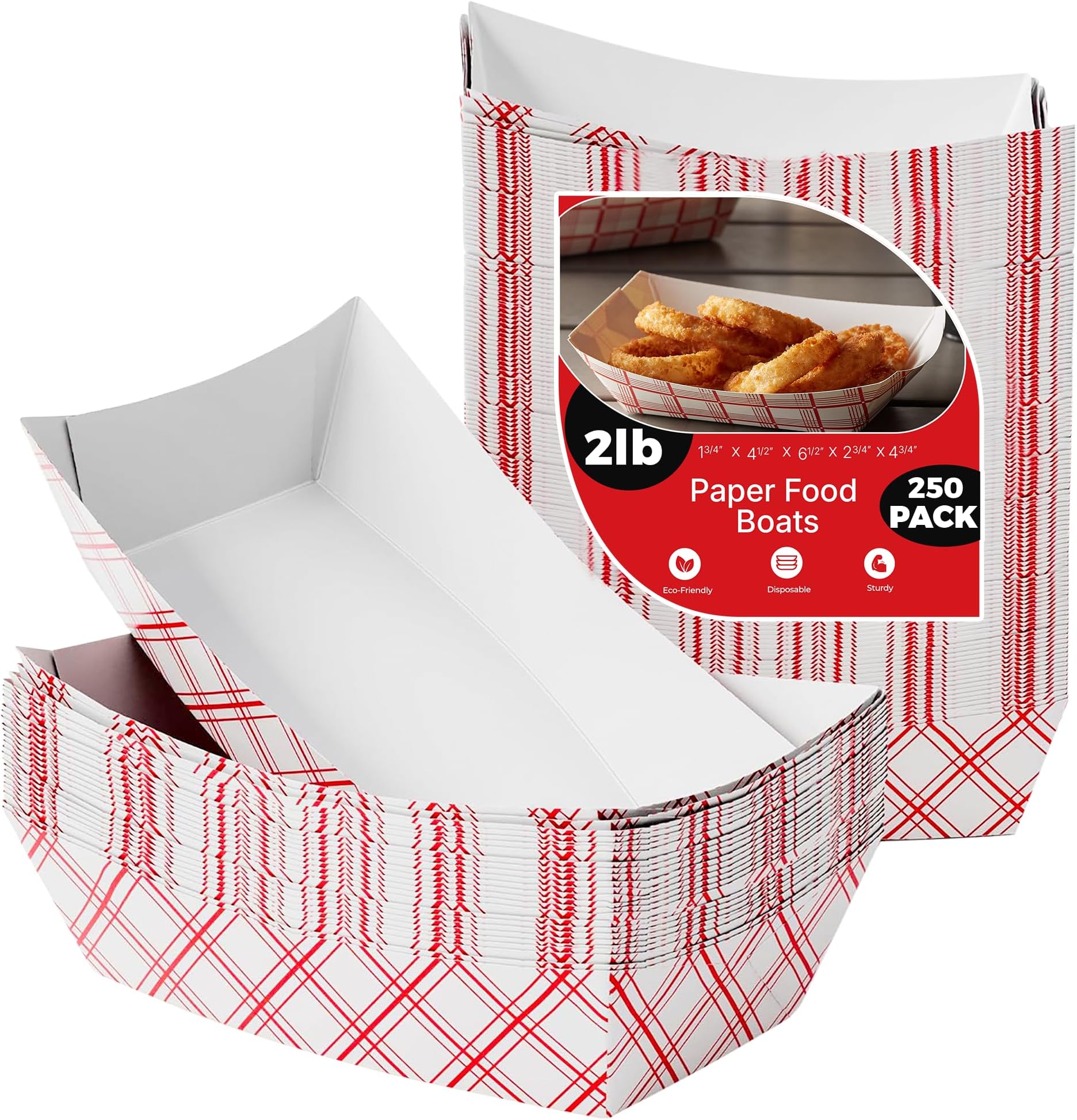 Amazon.com: MotBach 30 Pack 5LB Extra Large Paper Food Trays,Disposable ...