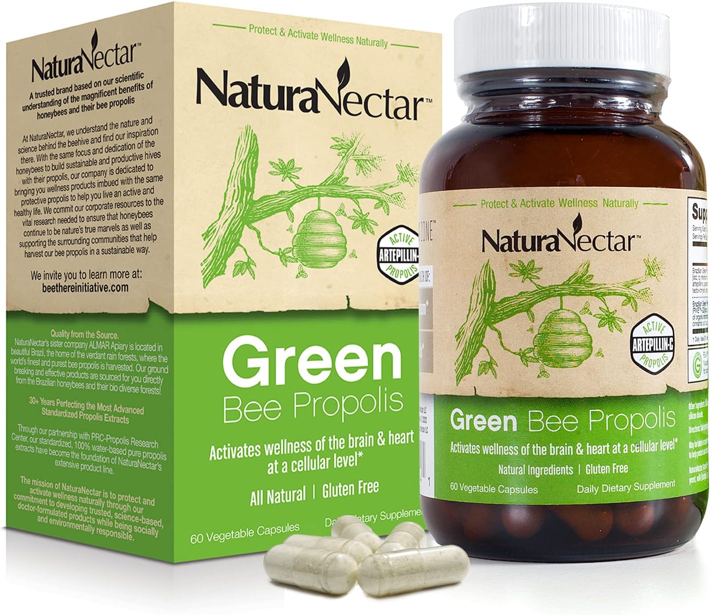 Amazon.com: NaturaNectar - Green Bee Propolis Capsules - NSF Contents ...