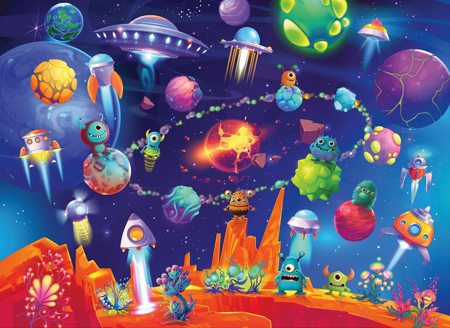 Amazon.com: Ravensburger Space Aliens 60 Piece Jigsaw Puzzle for Kids ...