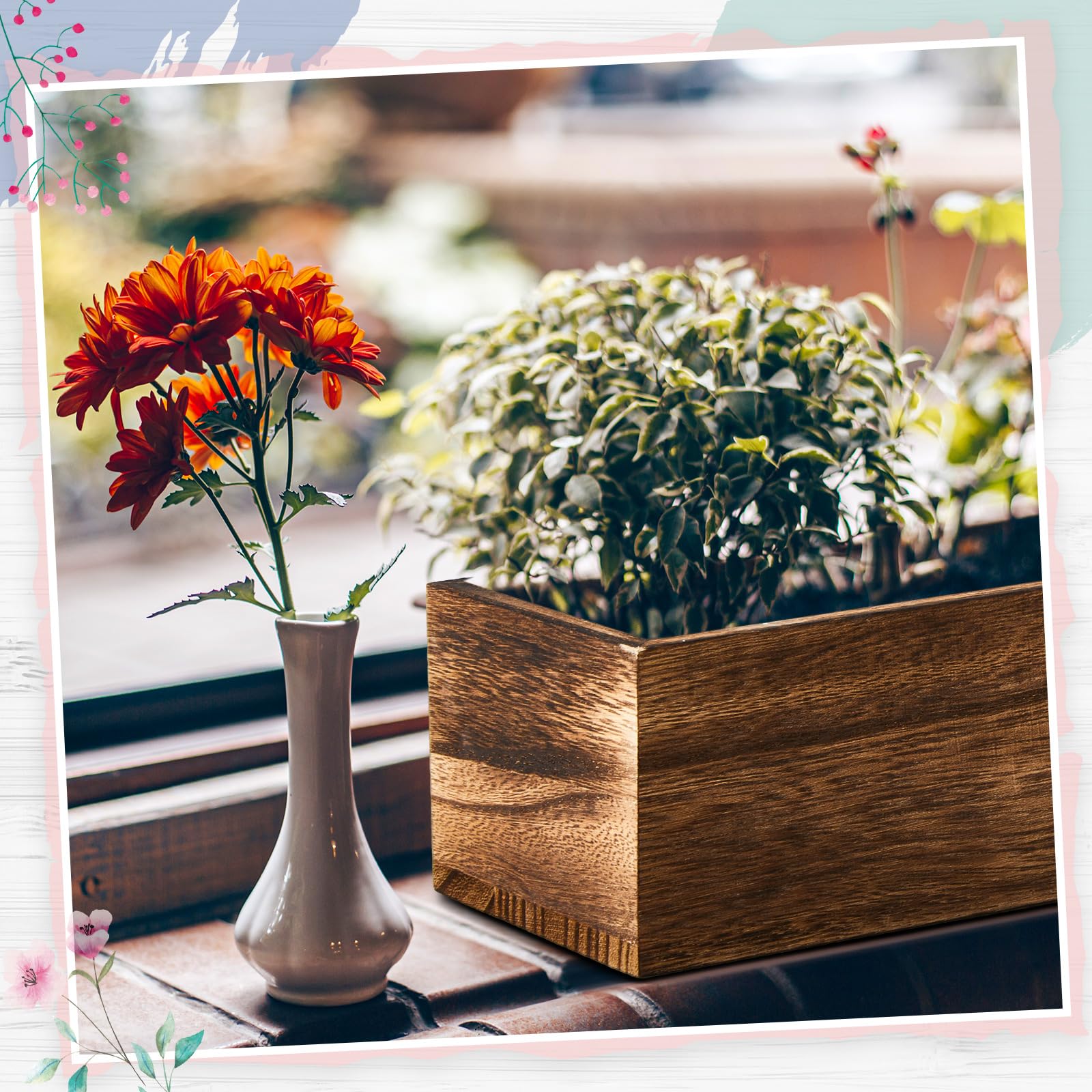 Snapklik.com : Dandat 2 Set Wood Boxes For Centerpieces 12x4 Inch ...